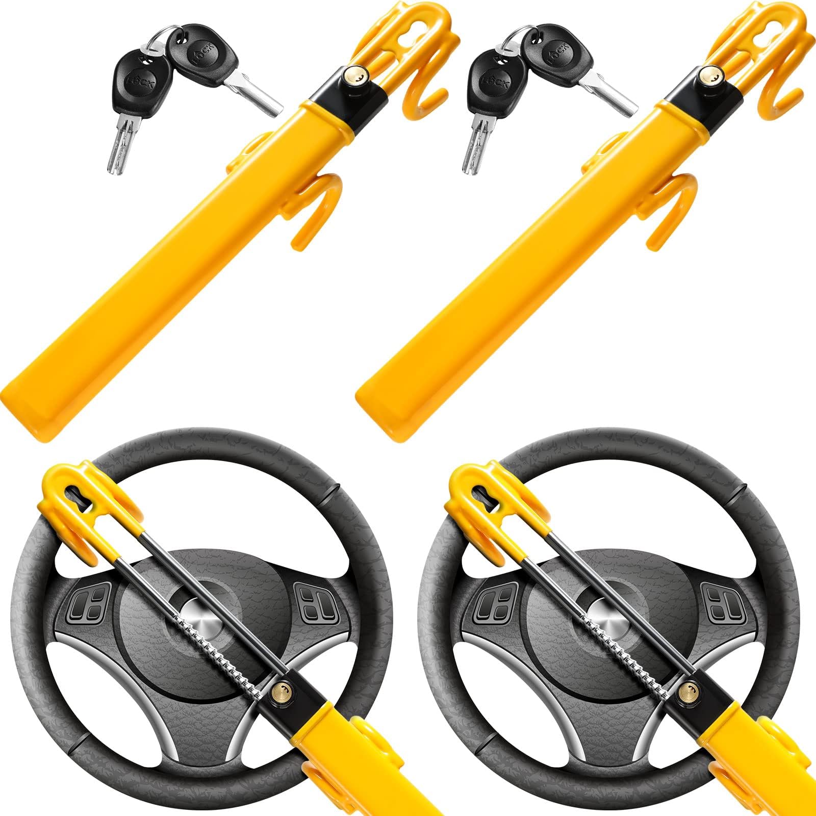 Amazon.com: Mocessory Steering Wheel Lock for Cars, Wheel Lock, Anti ...