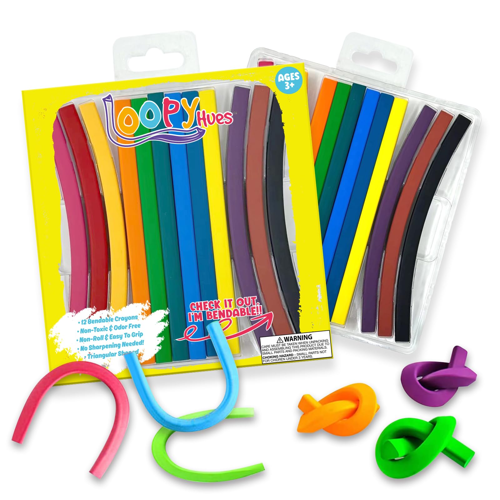 Amazon.com: Loopy Hues Bendable Crayons For Kids, Arts & Crafts, School ...
