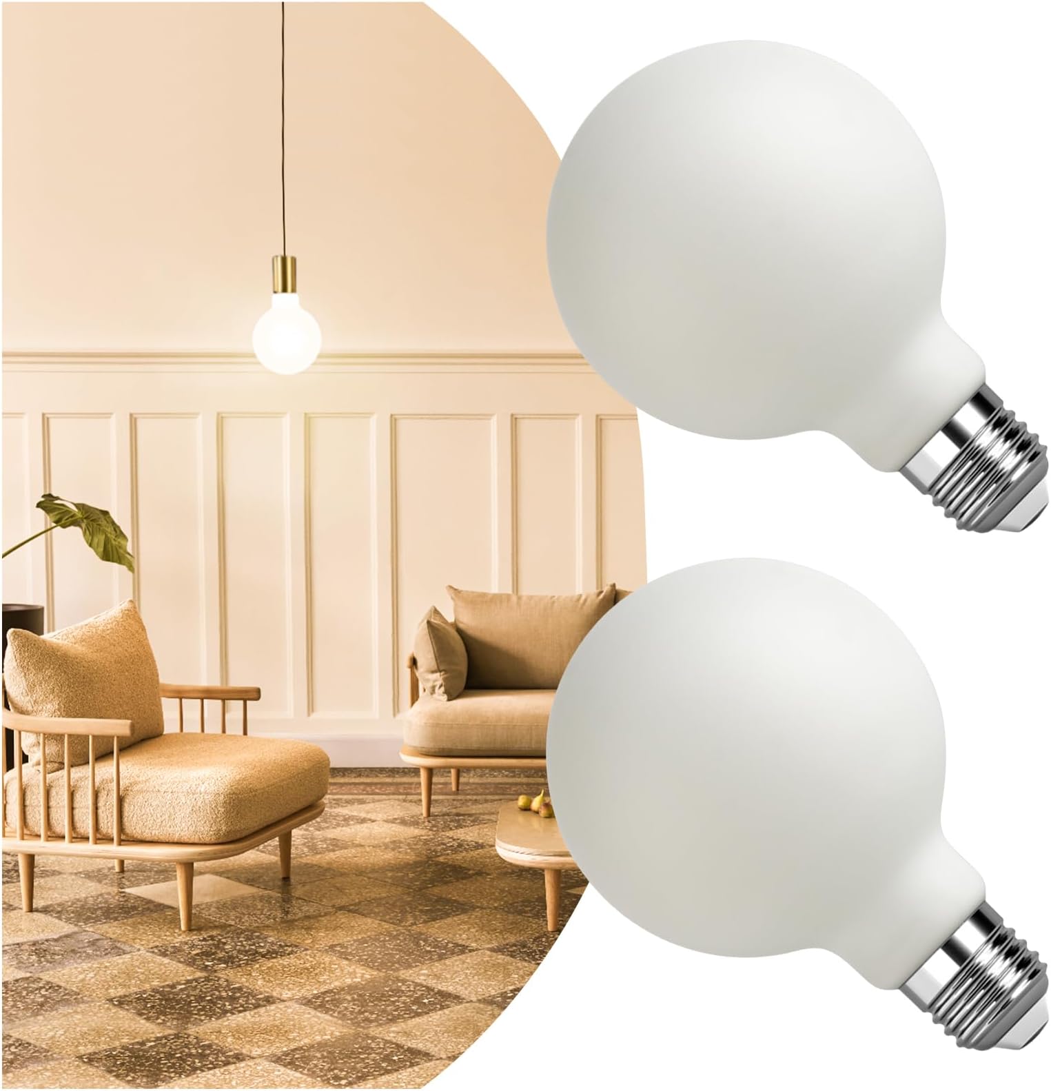 Brighfivey Frosted Edison Bulbs 60 Watt LED Equivalent, No Dimmable 6 ...