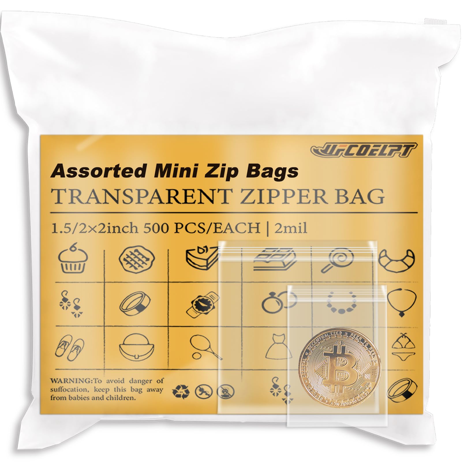 Amazon.com: UFCOELPT Clear Small Zip Bags 1000 Count (1.5" x 2" & 2" x ...