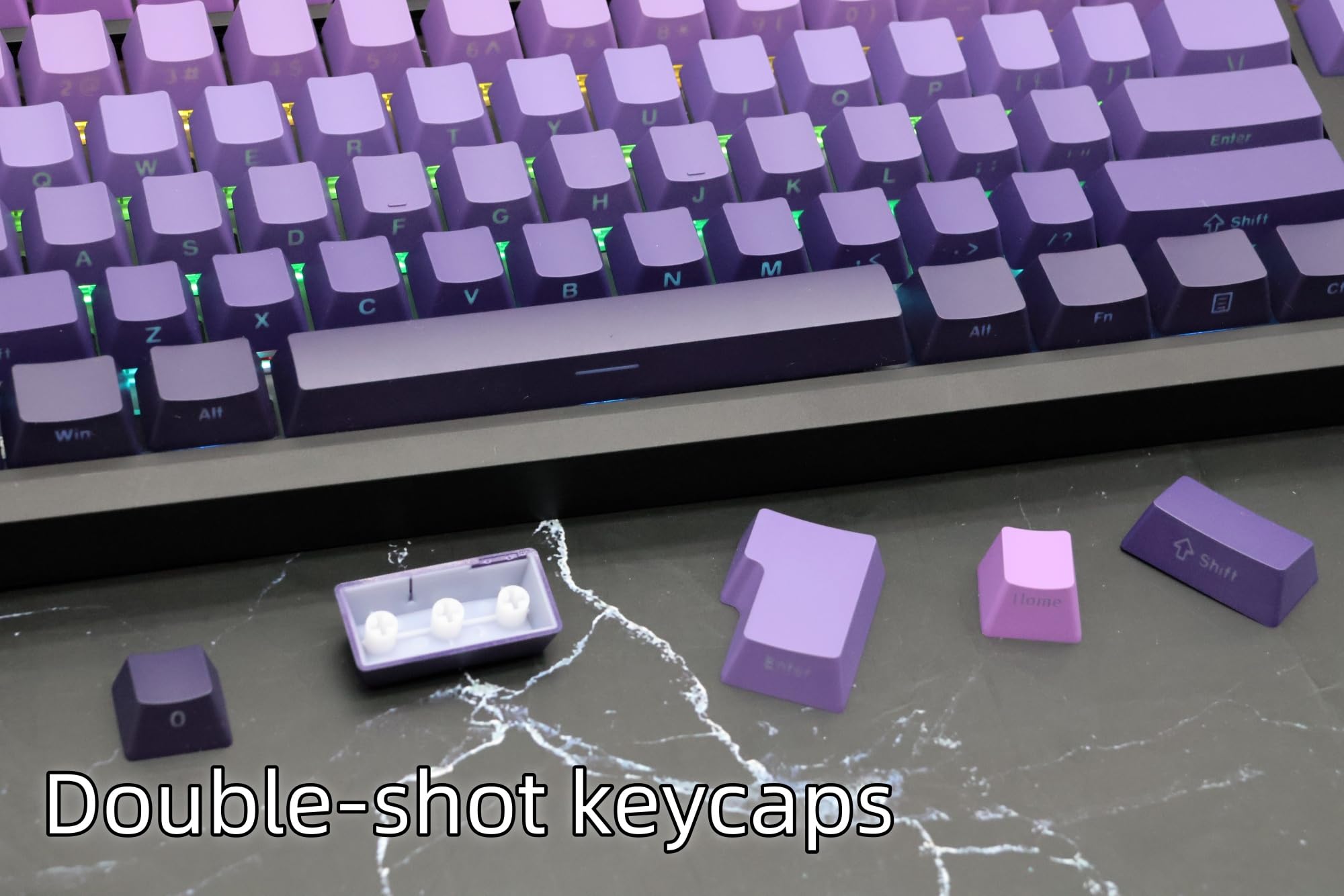 Snapklik.com : Cmokifuly Side Printed Keycaps 136 Keys Shine-Through ...