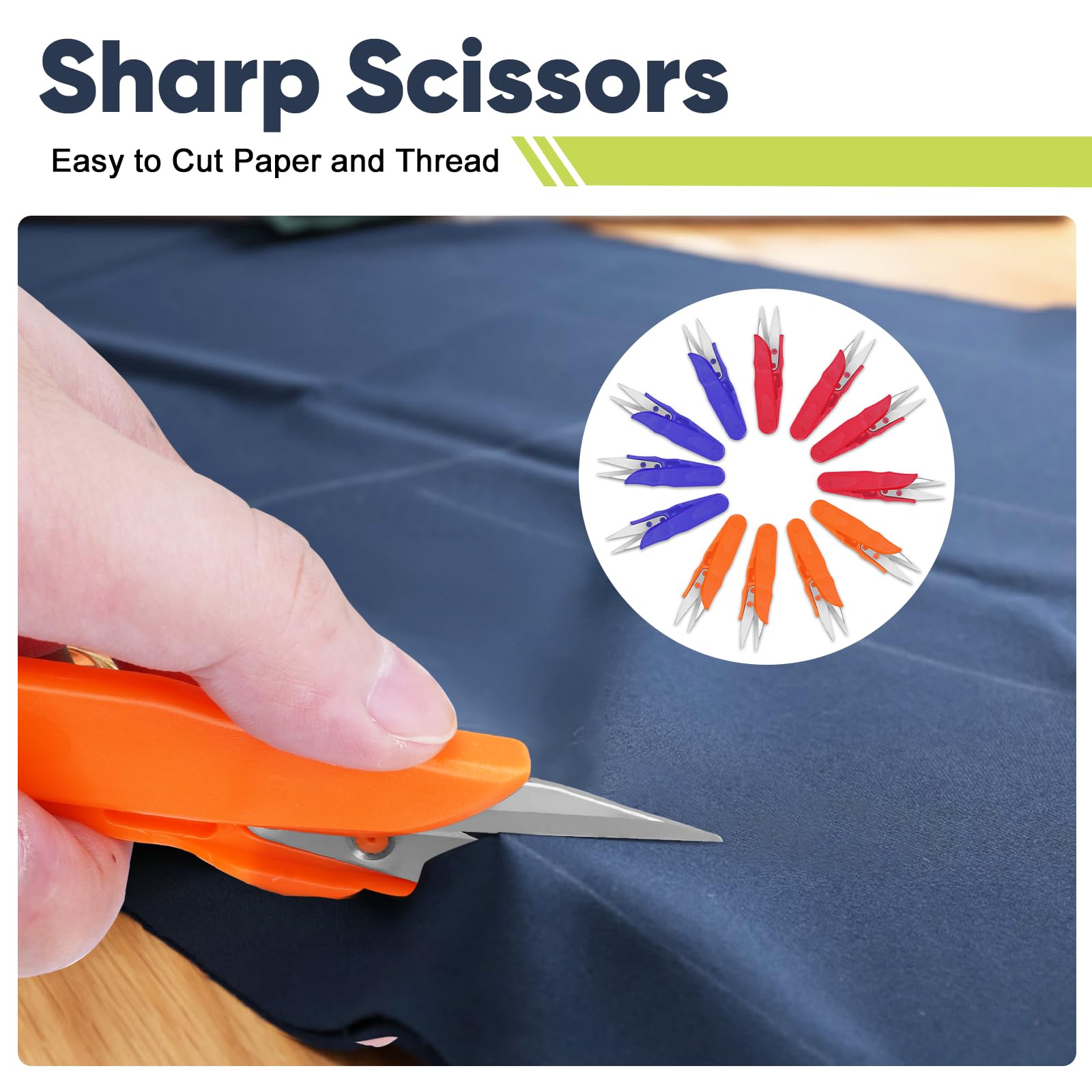 Snapklik.com : 12 Pack Thread Snips For Cutting, Thread Cutter Yarn ...