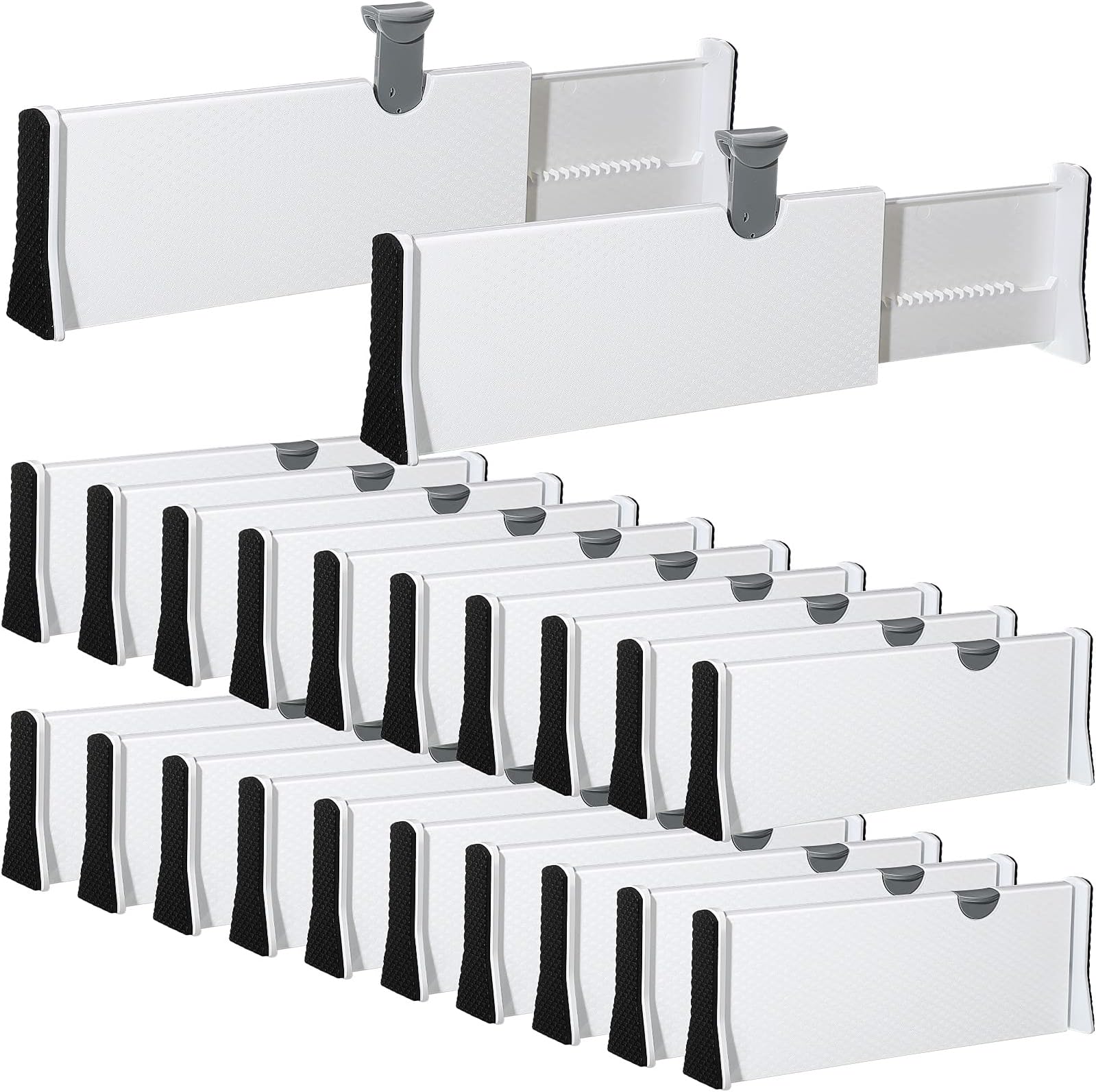 Amazon.com: 20 Pack Adjustable Drawer Divider Organizers 4" High ...