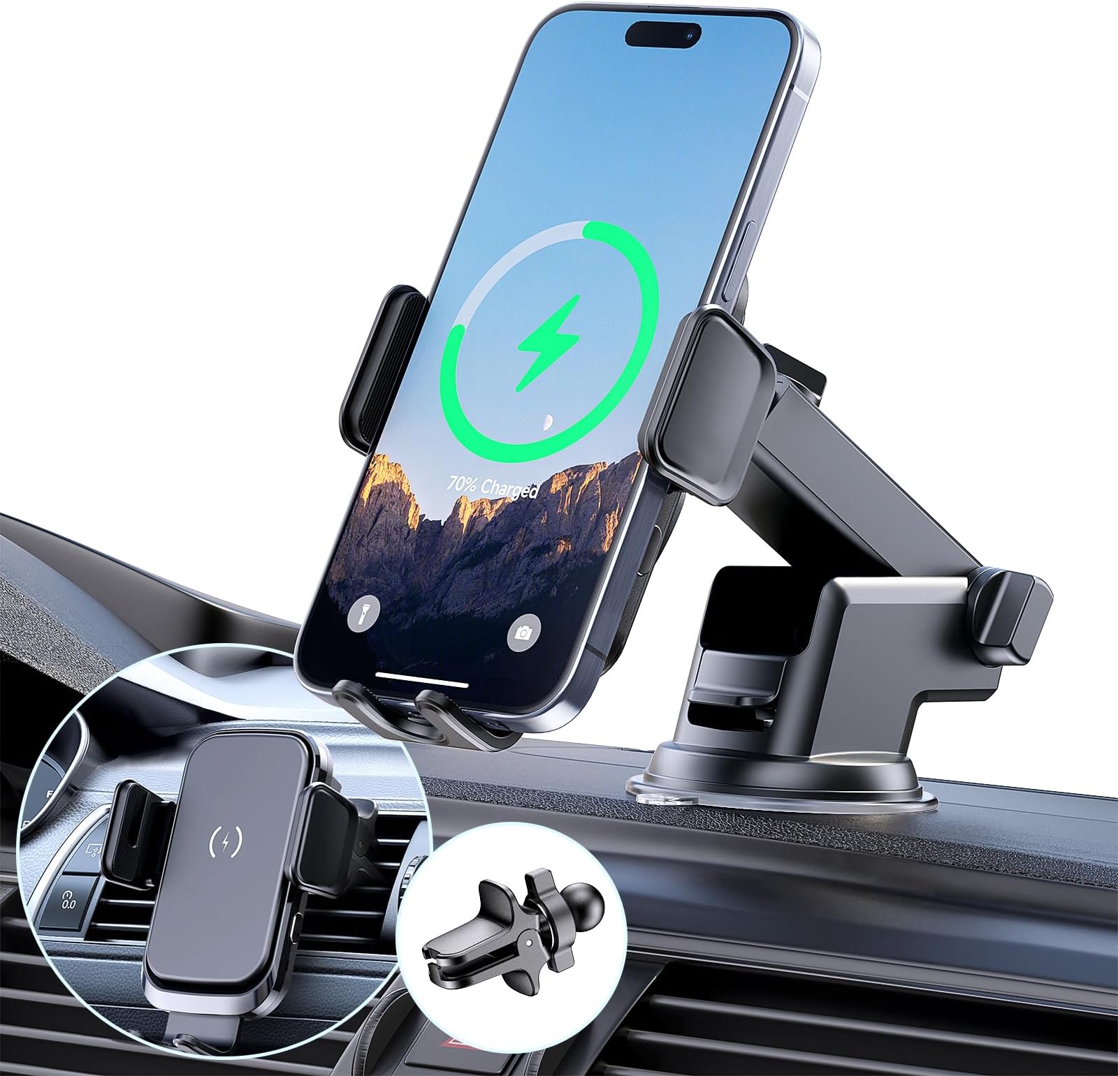 Amazon.com: Wireless Car Charger, 15W Fast Charging Phone Holder Beny 3 ...