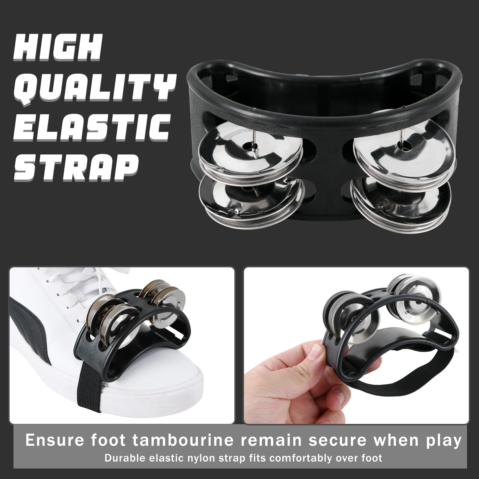 Snapklik.com : EASTROCK Foot Tambourine Percussion Musical Instrument ...