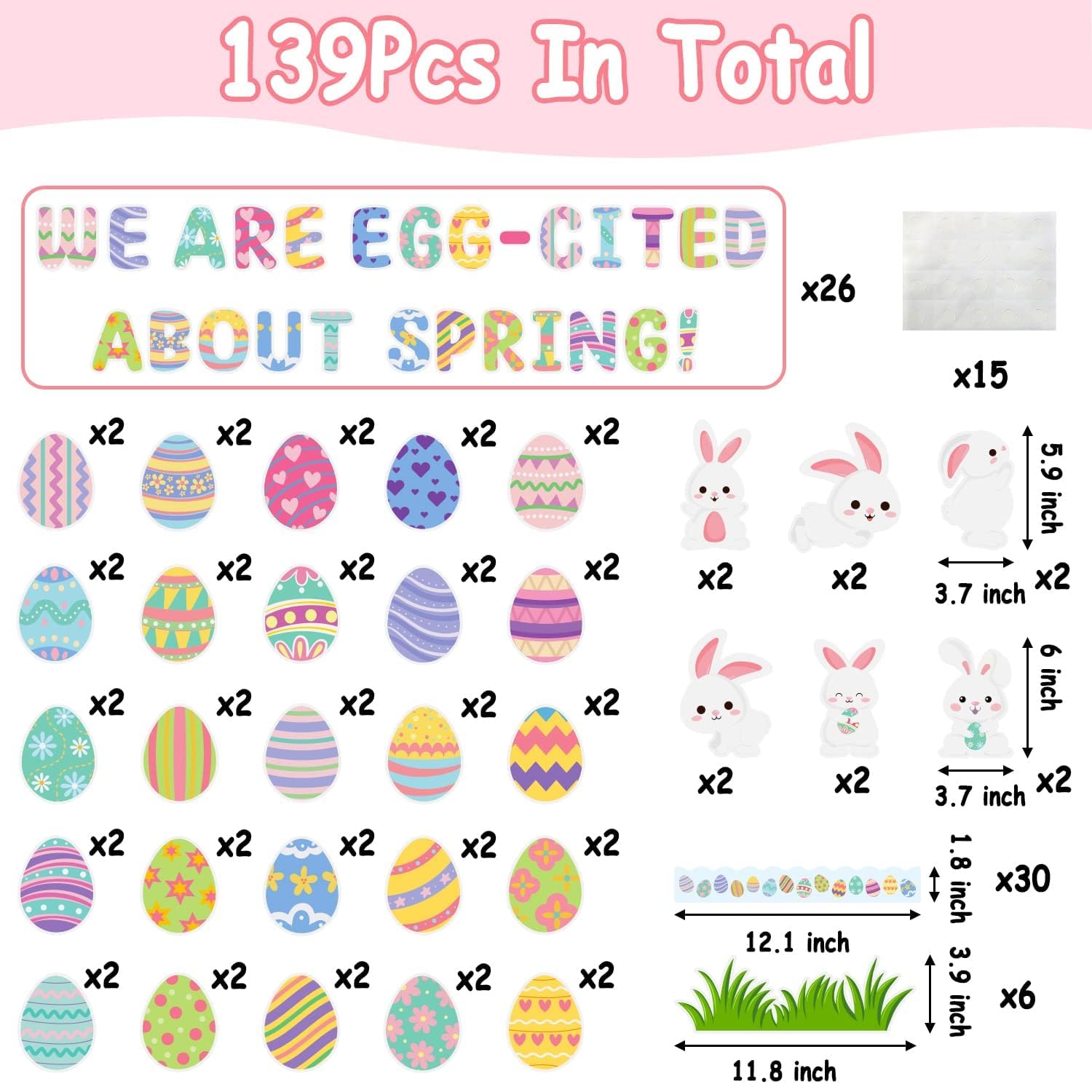 Snapklik.com : AsodSway Easter Bunny Egg Bulletin Board Cutouts ...