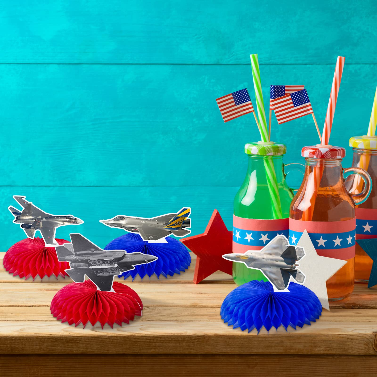 Patriotic Airplane Diy Centerpieces Table Decorations For Veterans