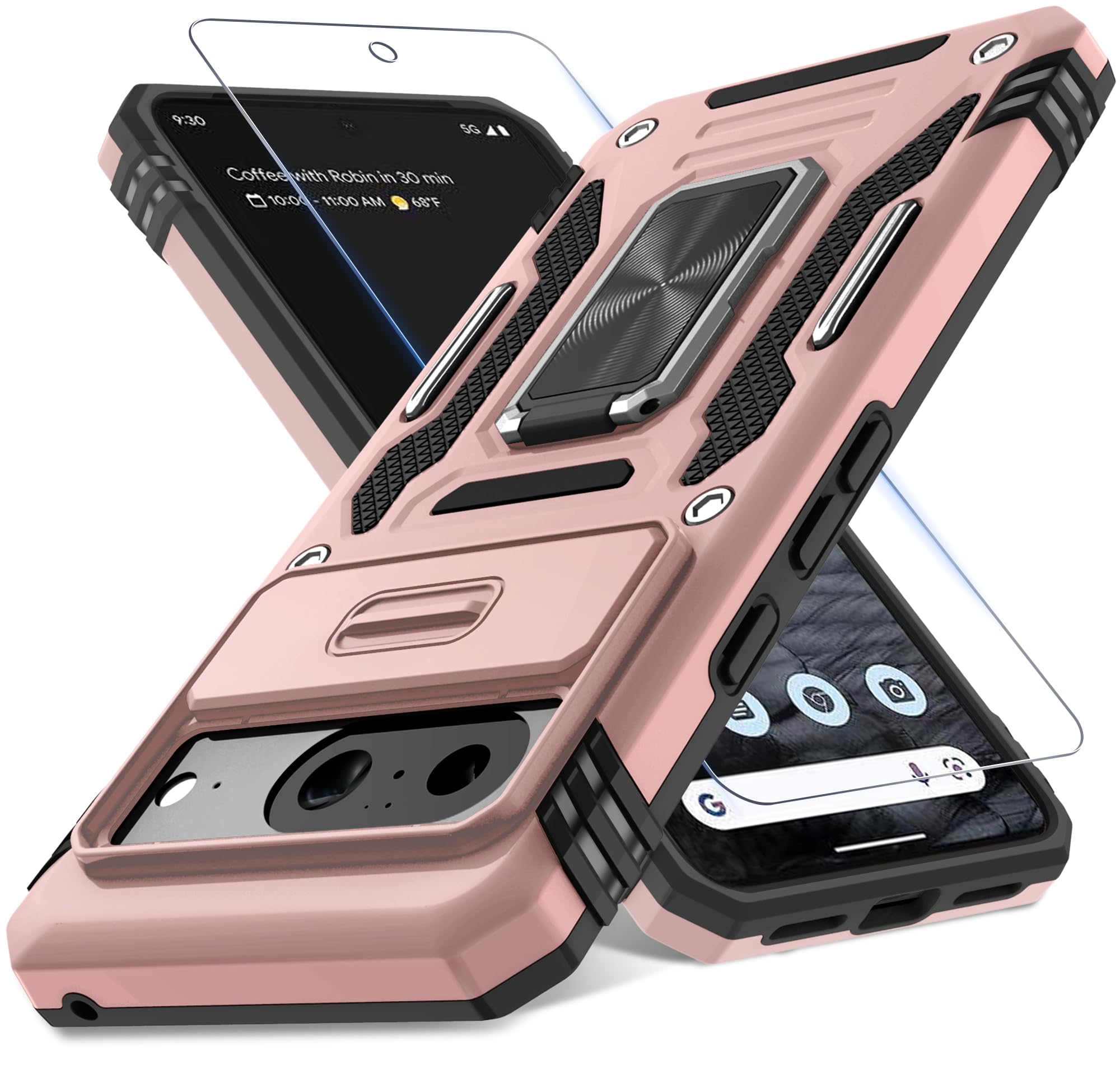 Amazon.com: DEERLAMN Case for Google Pixel 8 with Slide Camera Cover ...
