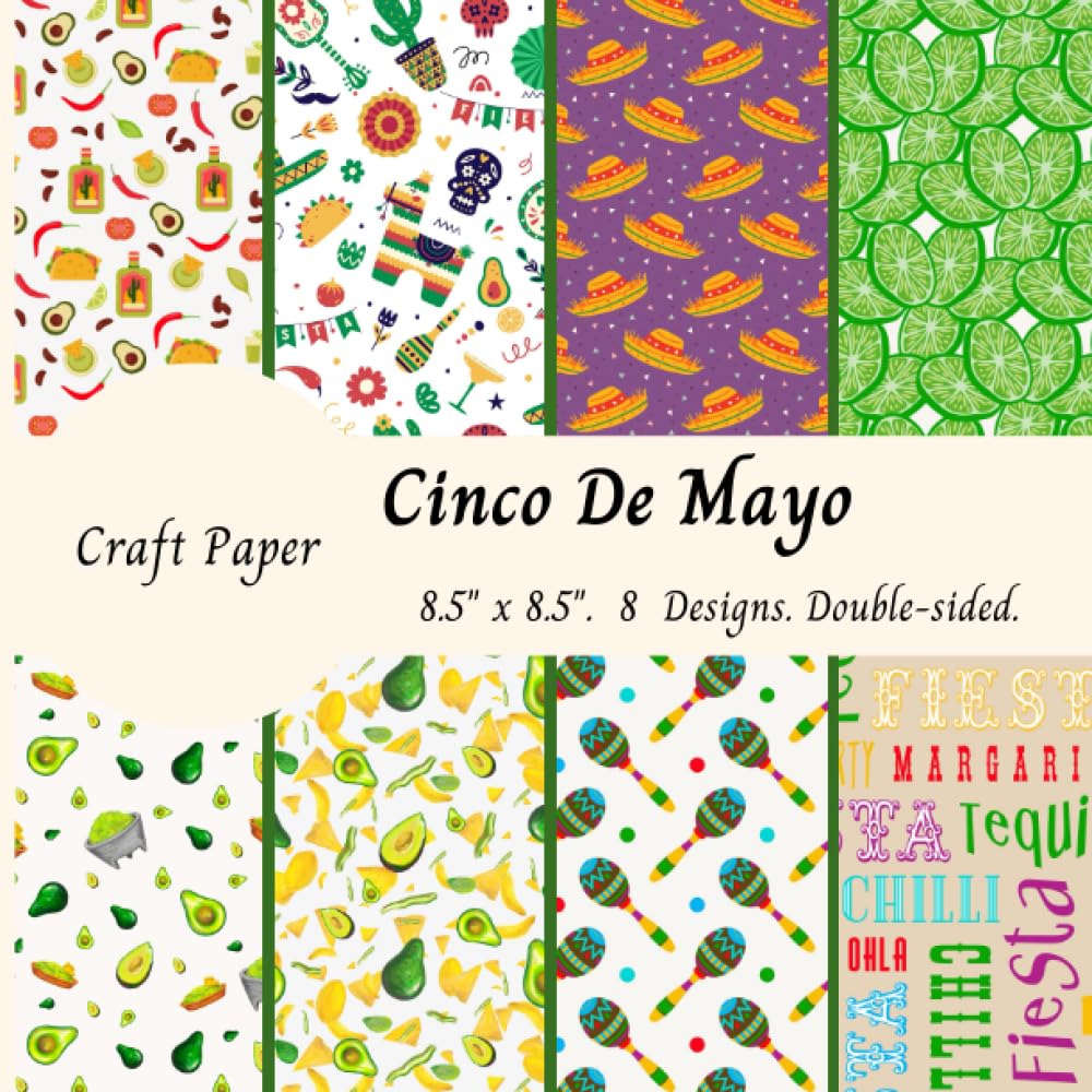 Cinco De Mayo Craft Paper: Mexican Holiday Scrapbook Paper: Press, Kam ...