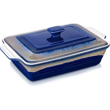 Amazon.com: LOVECASA Deep Casserole Dish with Lid, 4.5 Quart Covered ...