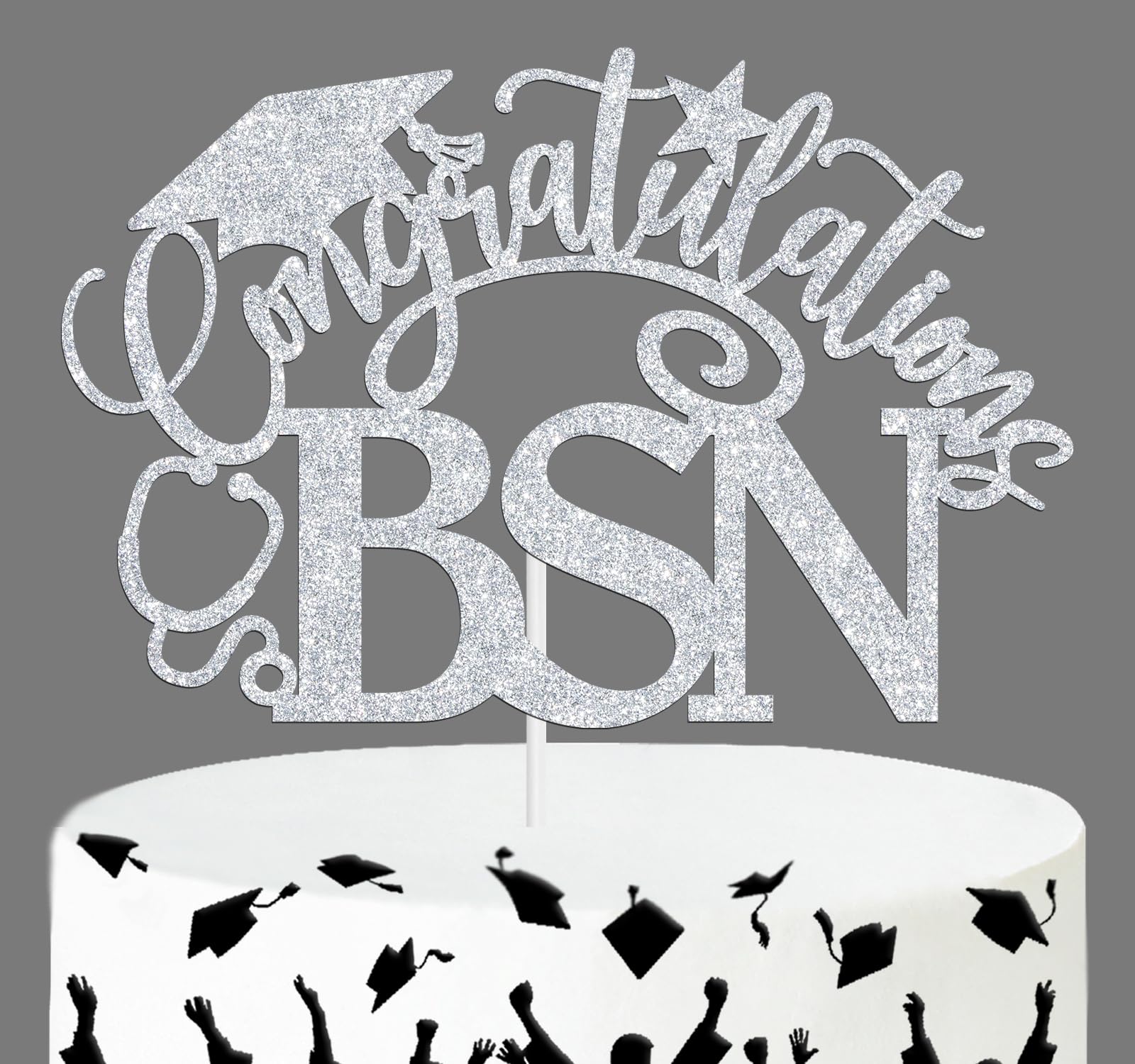 Amazon.com: Ferburitar Congratulations BSN Cake Topper, Congrats Nurse ...