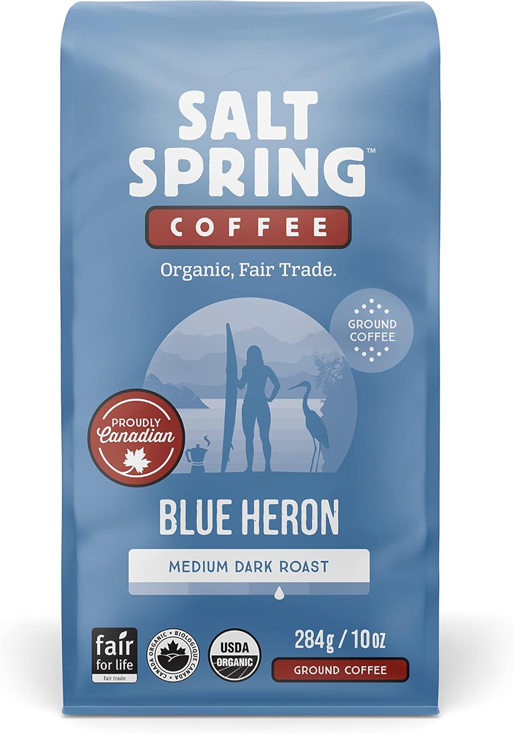 SALT SPRING COFFEE Organic Blue Heron Ground Coffee, 284 GR : Amazon.ca ...