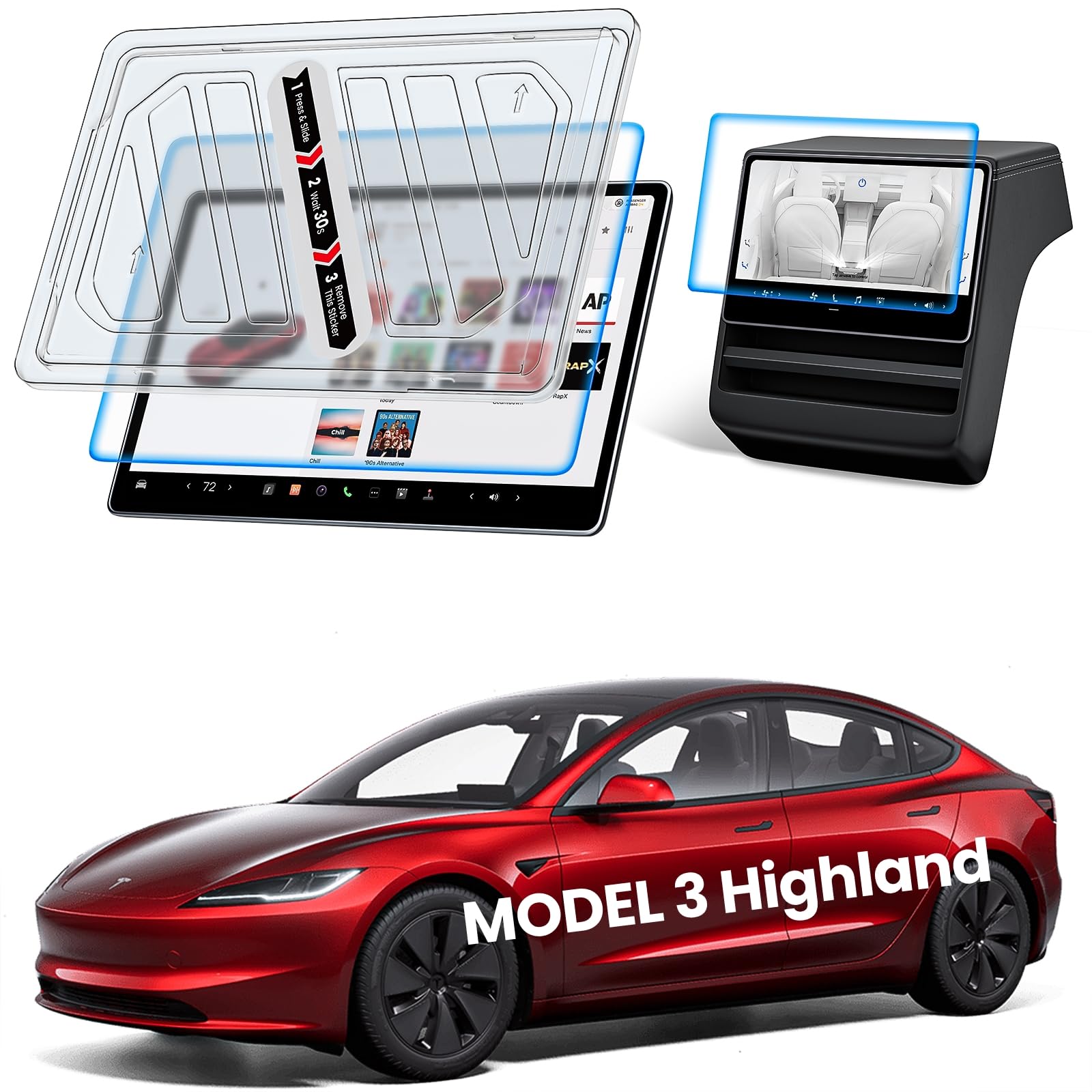 Amazon.com: REEVAA 2025 Tesla Model 3 Screen Protector [No Glare ...