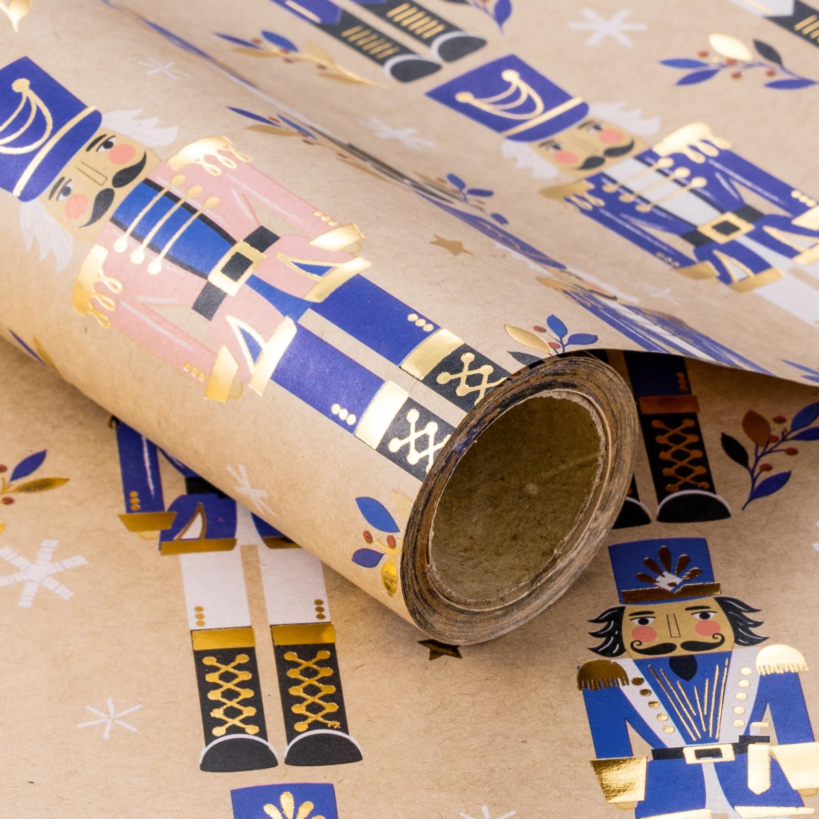 Amazon.com: RUSPEPA Christmas Kraft Wrapping Paper Roll - Mini Roll ...
