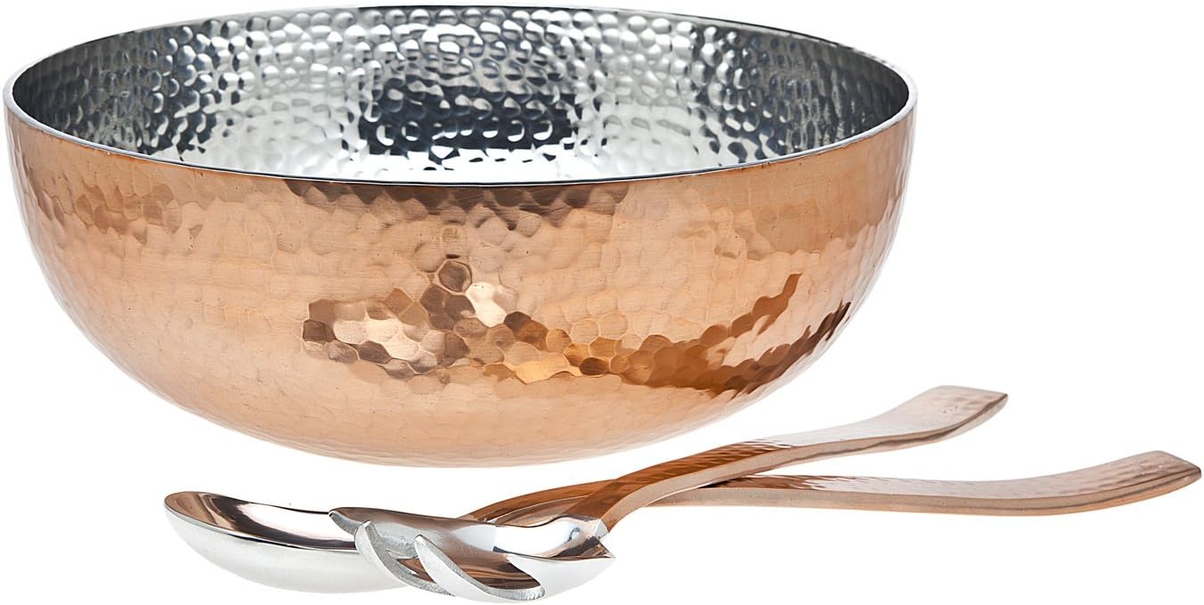 Amazon.com | Godinger Hammered Bowl with server, Copper, 12 ounces ...
