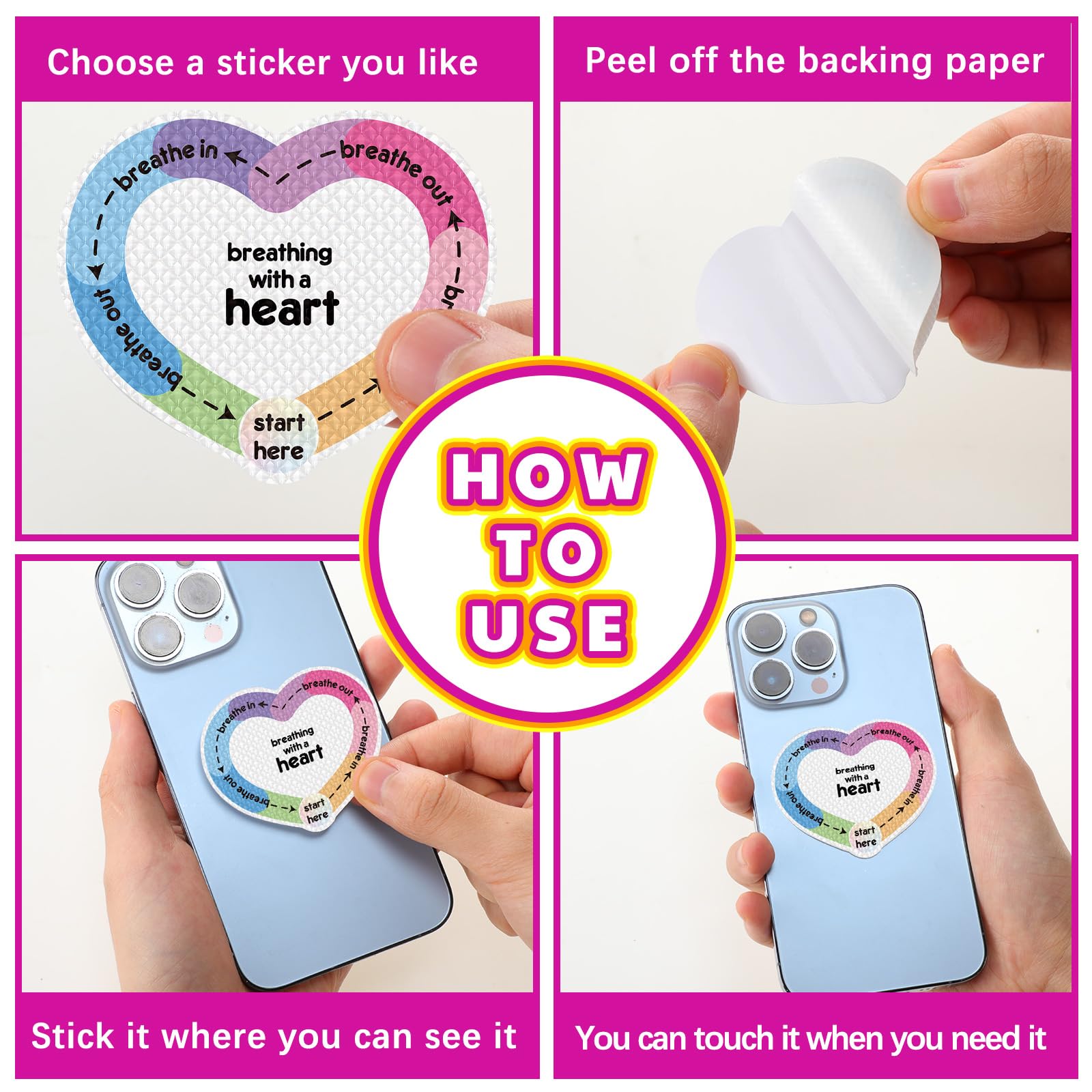 Snapklik.com : Libima 180 Pcs Anxiety Sensory Stickers Reusable Anxiety ...