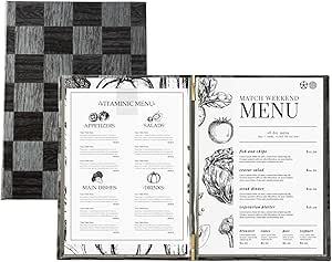 Amazon | 【サインキングダム】和洋兼用メニューブック メニューブック A4 和風 洋風 メニューカバー おしゃれ 飲食店 メニュー表 ファイルブック 業務用 高級 yyb-cp07 ...