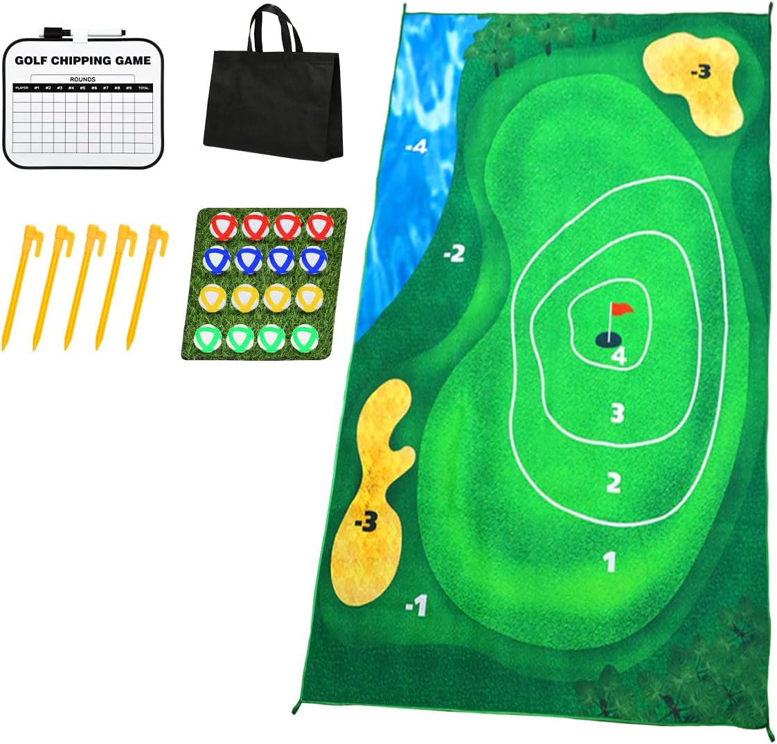 Amazon.com : Chip and Stick Golf Game, Yaofafa 47"x71" Indoor Golf ...