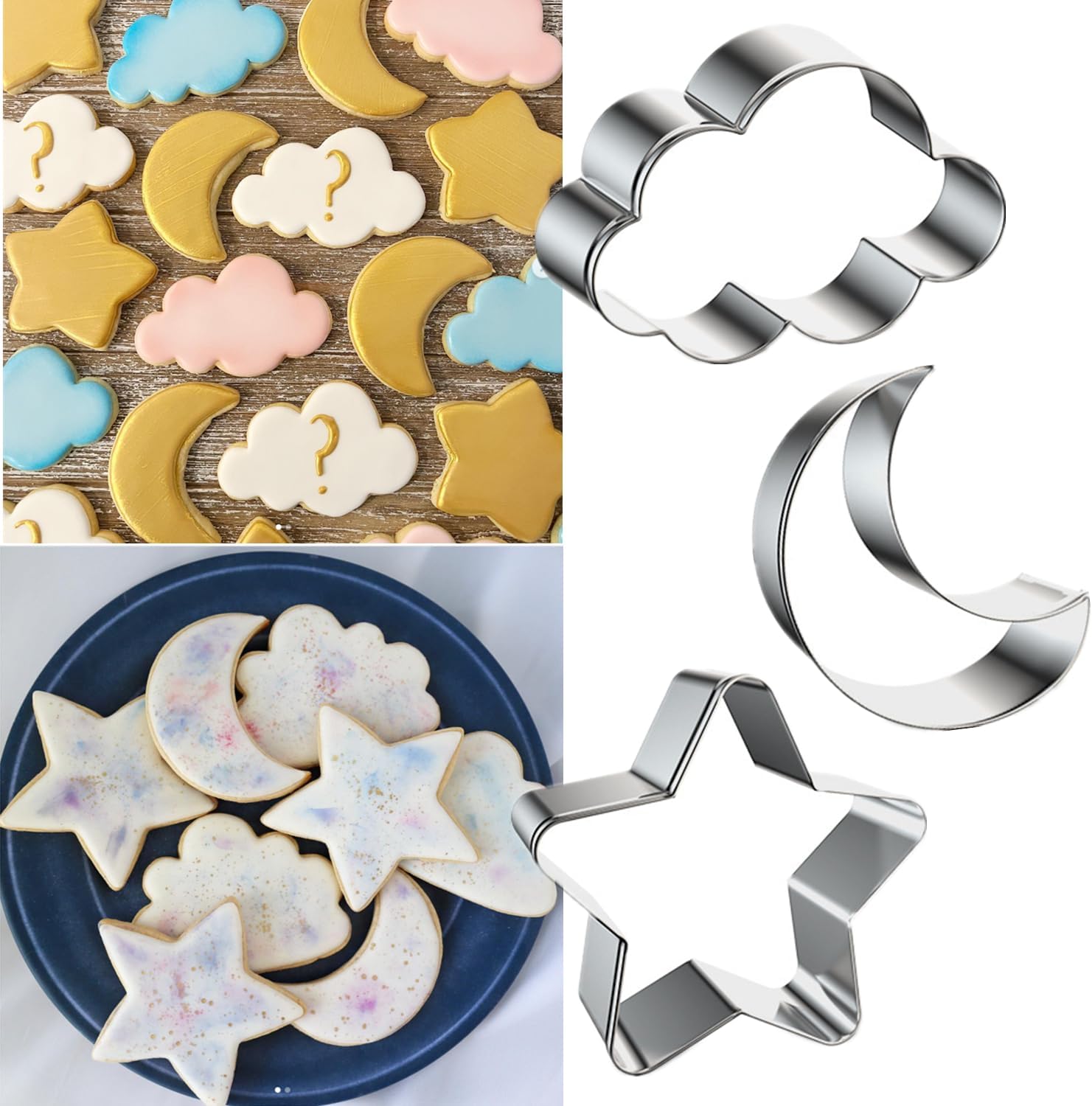 Amazon.com: Star, Moon, Cloud and Sun Cookie Cutters 9 Piece Set - Twinkle Twinkle Little Star ...