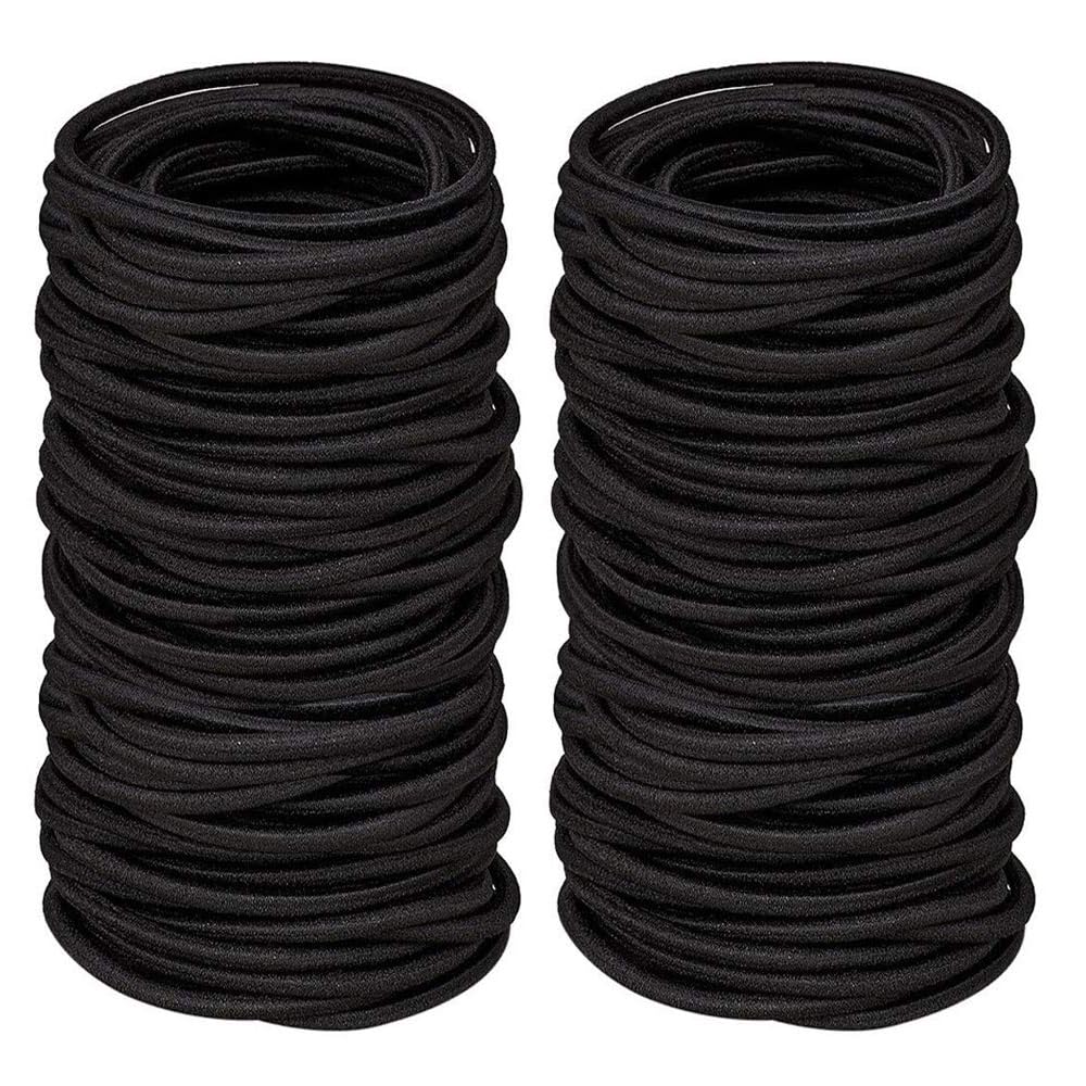 KTHZI 100 PCS Elastic Hair Bands,2mm Elastic Hair Bobbles withou Metal ...