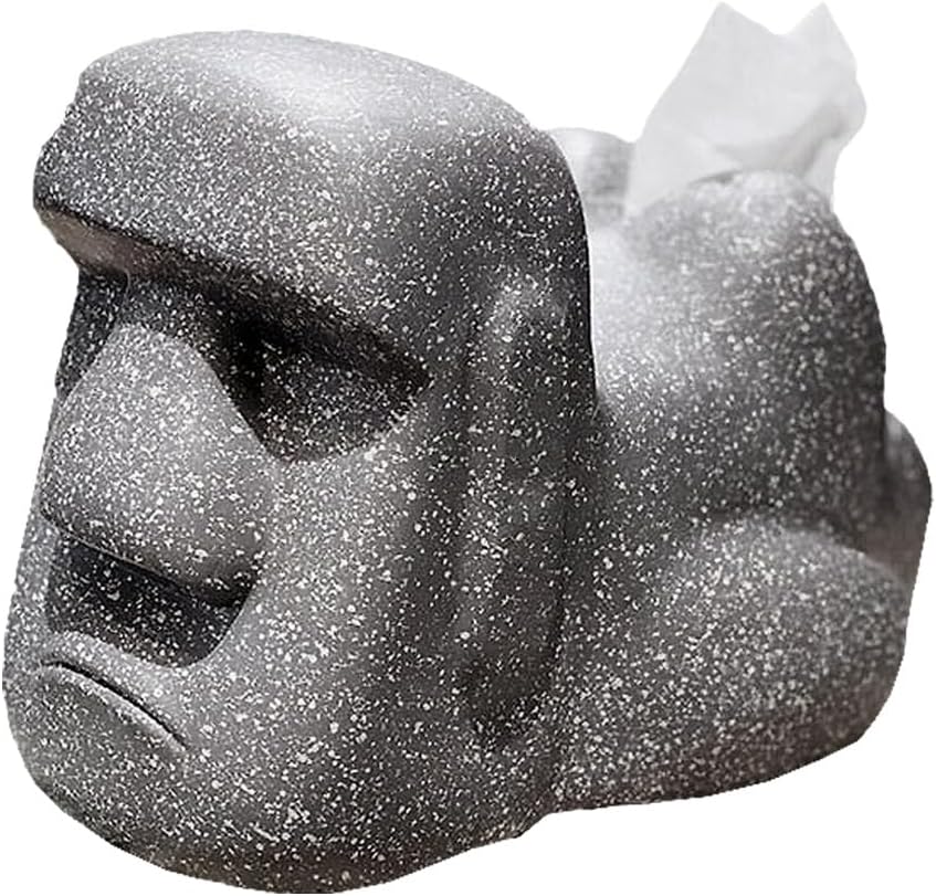 DTSFHTDAL 1PCS Moai Statue Tissue Box Resin Face Tissue Case Holder ...