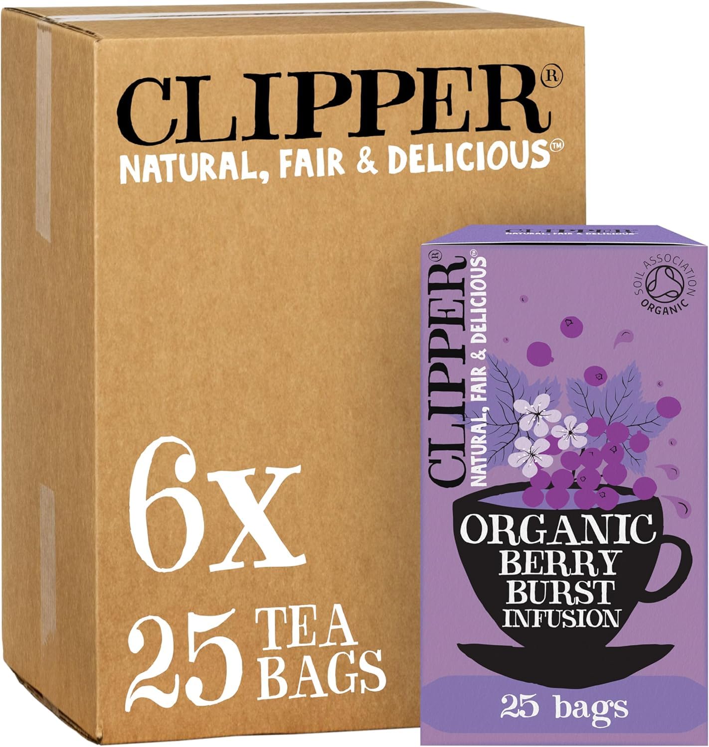 Clipper Organic Berry Burst Tea Bags | 150 Infusion Blackcurrant & Mix ...