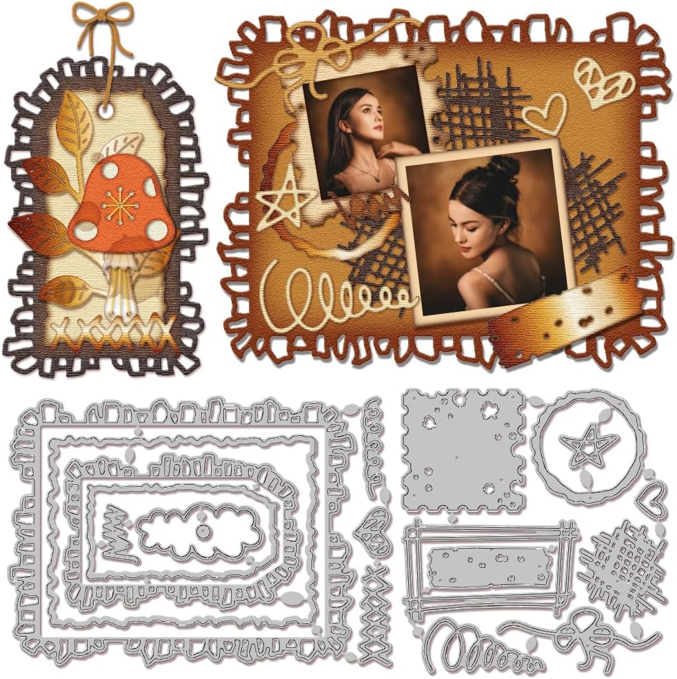Amazon.com: GLOBLELAND Irregular Label Frame Cutting Dies for Card ...