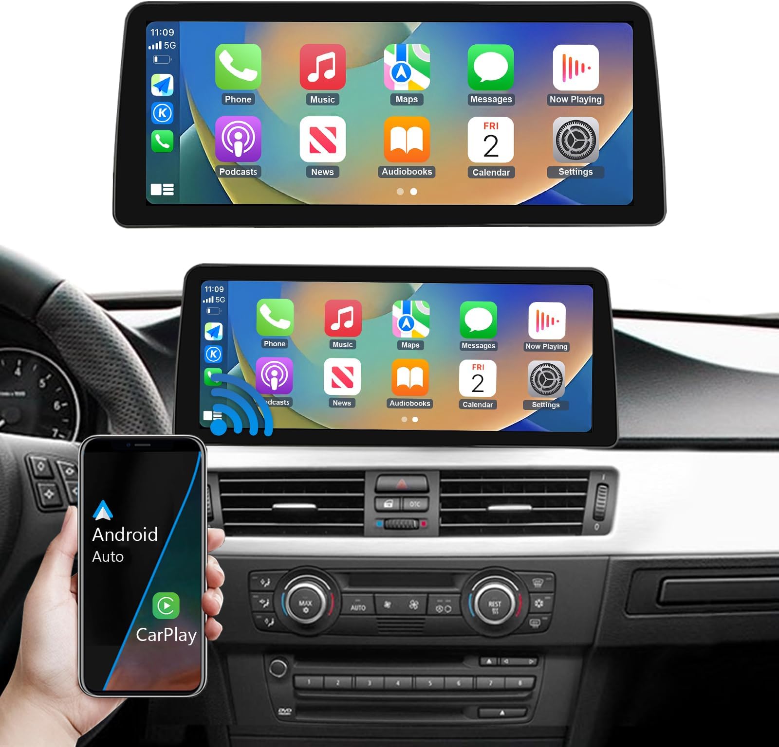 Amazon.com: Road Top 12.3 Inch Car Touchscreen Wireless CarPlay Android ...