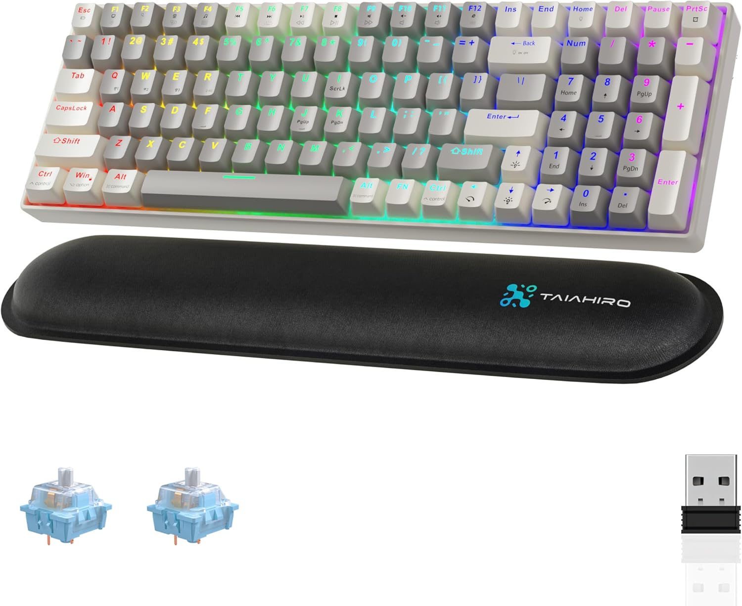 Amazon.com: Wireless Mechanical Gaming Keyboard, 100 Keys Retro ...