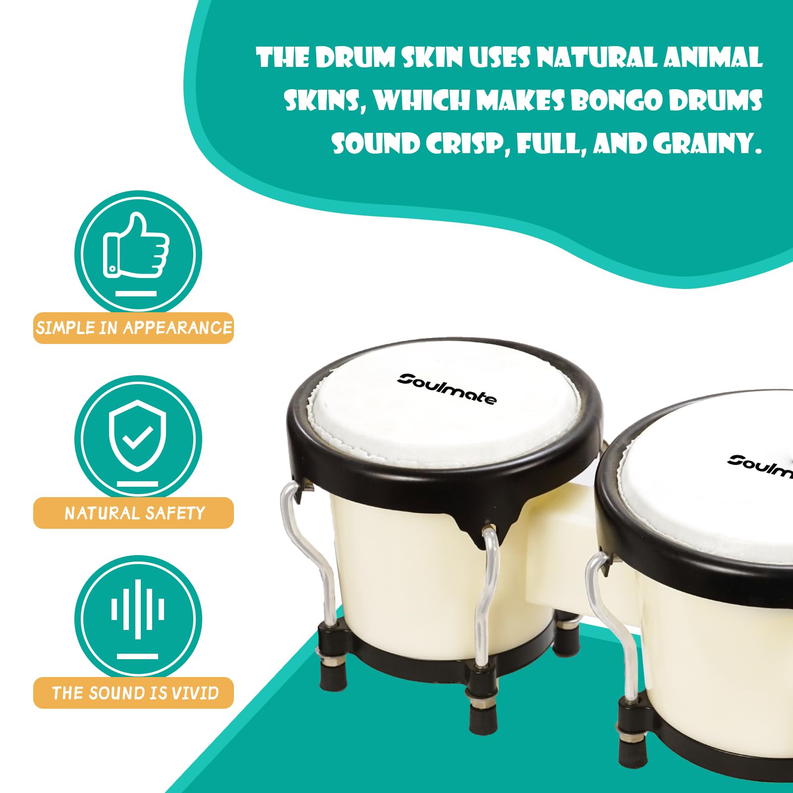 Snapklik.com : Soulmate Bongo Drum 4” And 5” Set For Kids Adults ...