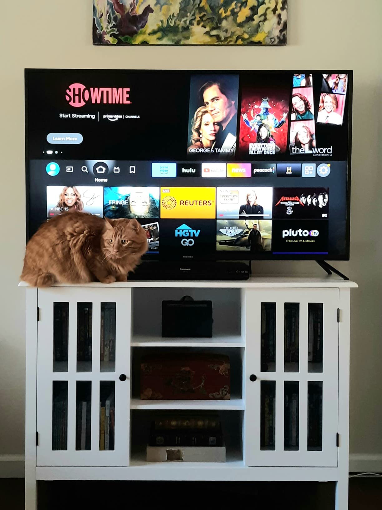 $32/mo - Finance Tangkula Modern TV Stand, Tall Entertainment Center ...