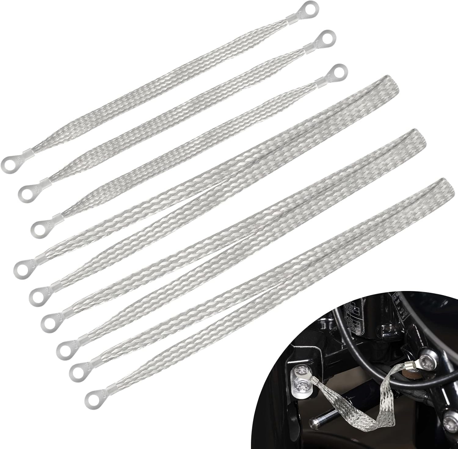 Amazon.com: Universal Automotive Ground Strap, 3PCS 24" x 1/2" & 3PCS 8 ...