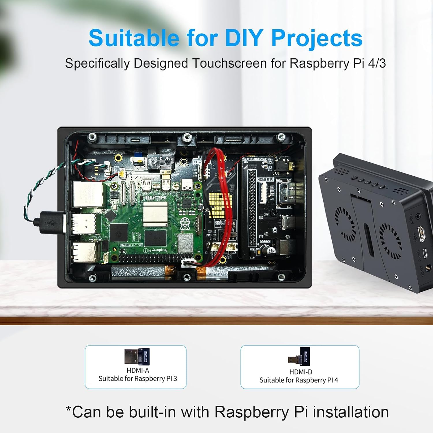 Snapklik.com : 7 Inch Touchscreen For Raspberry Pi,5-Point 1024 600 IPS ...