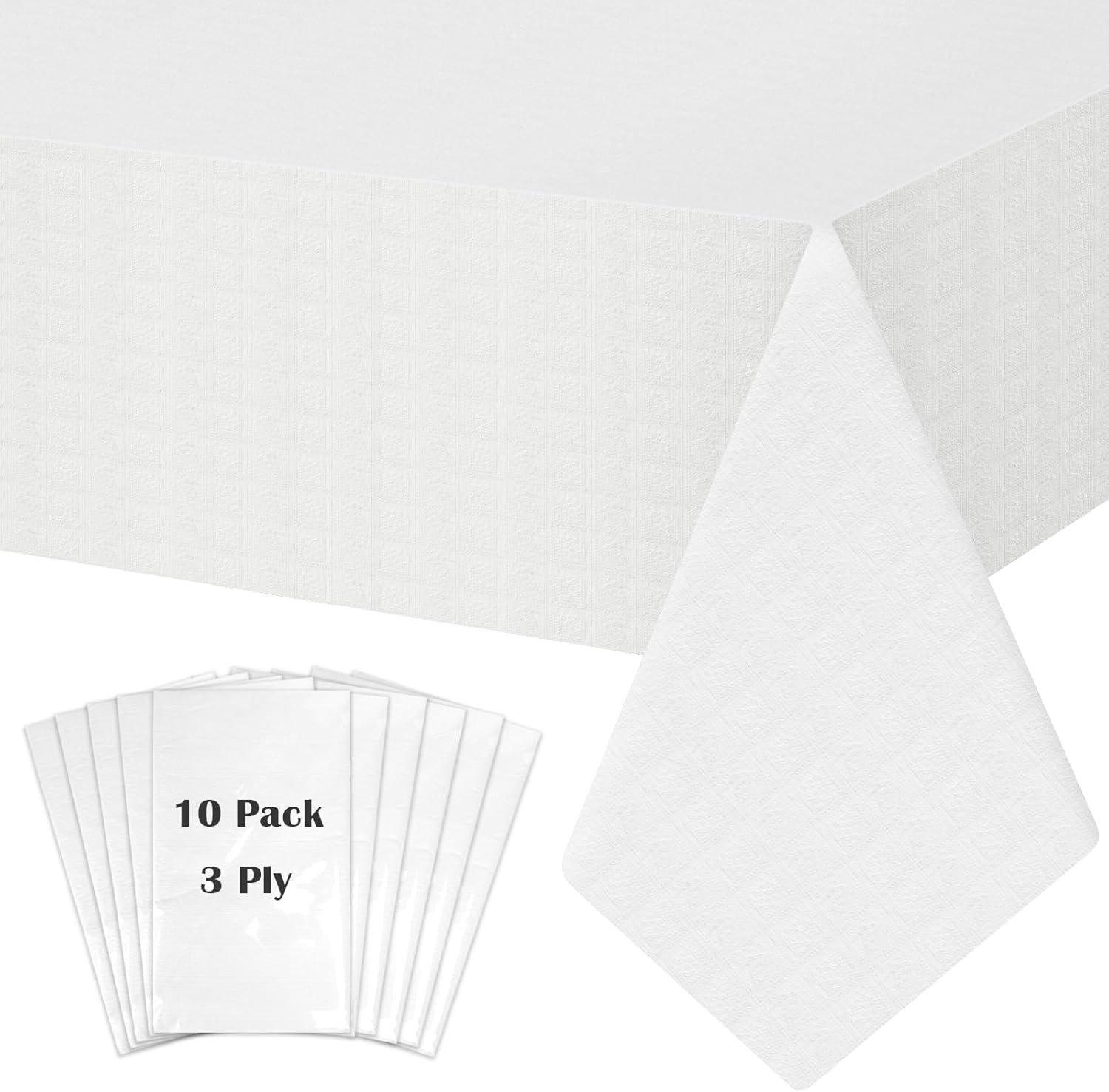 Amazon.com: SWGIEEI White Paper Tablecloths for Rectangle Tables 10 ...