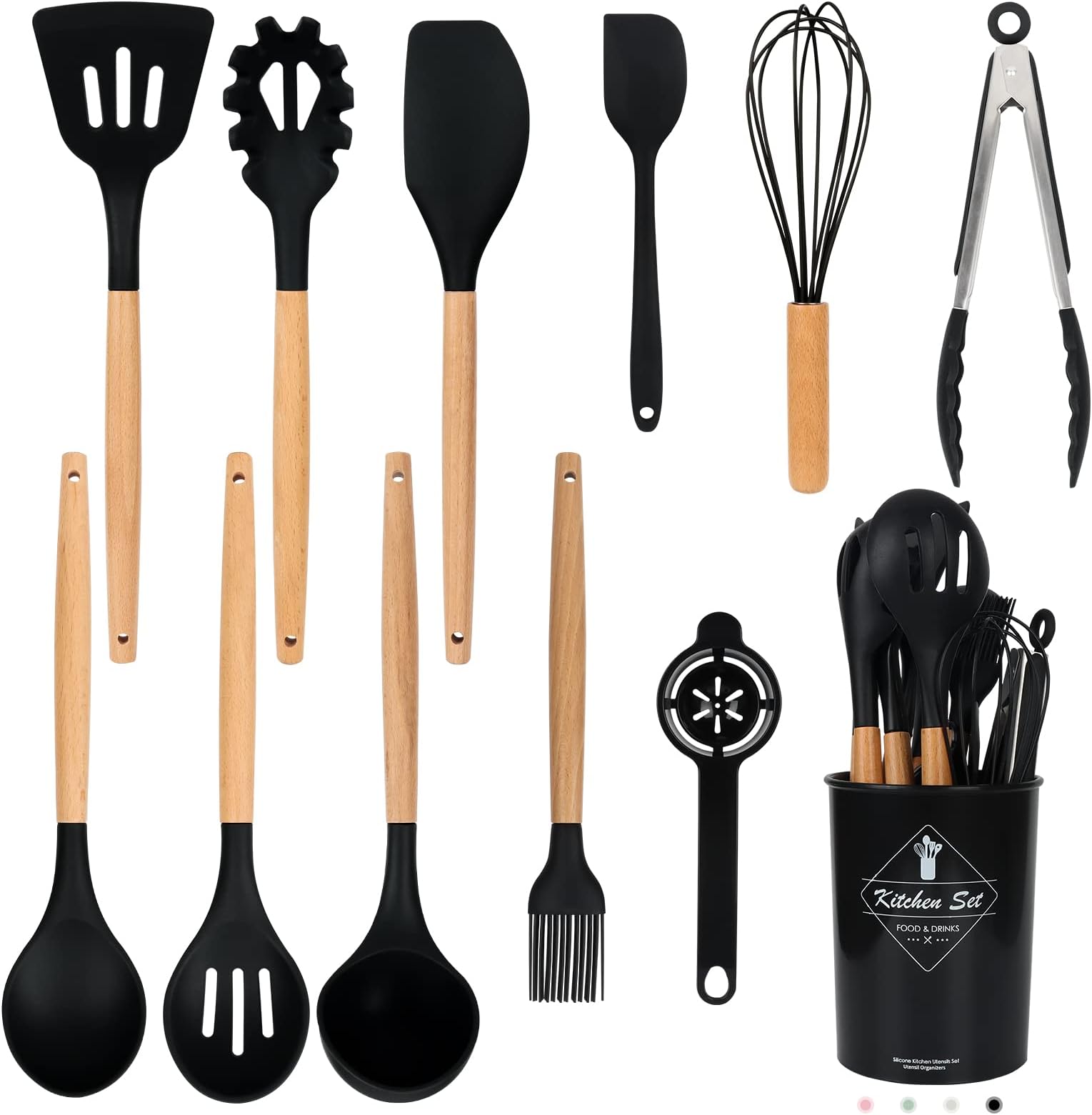 Amazon.com: 5pcs Wooden Kitchen Utensils Set Wood Cooking Utensils Tool ...