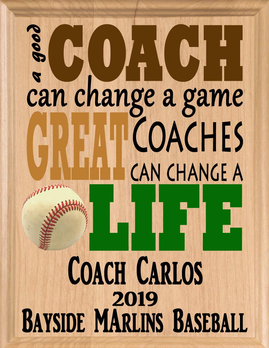 Amazon.com: Baseball Coach Gift Plaque A Good Coach Can Change A Game A ...