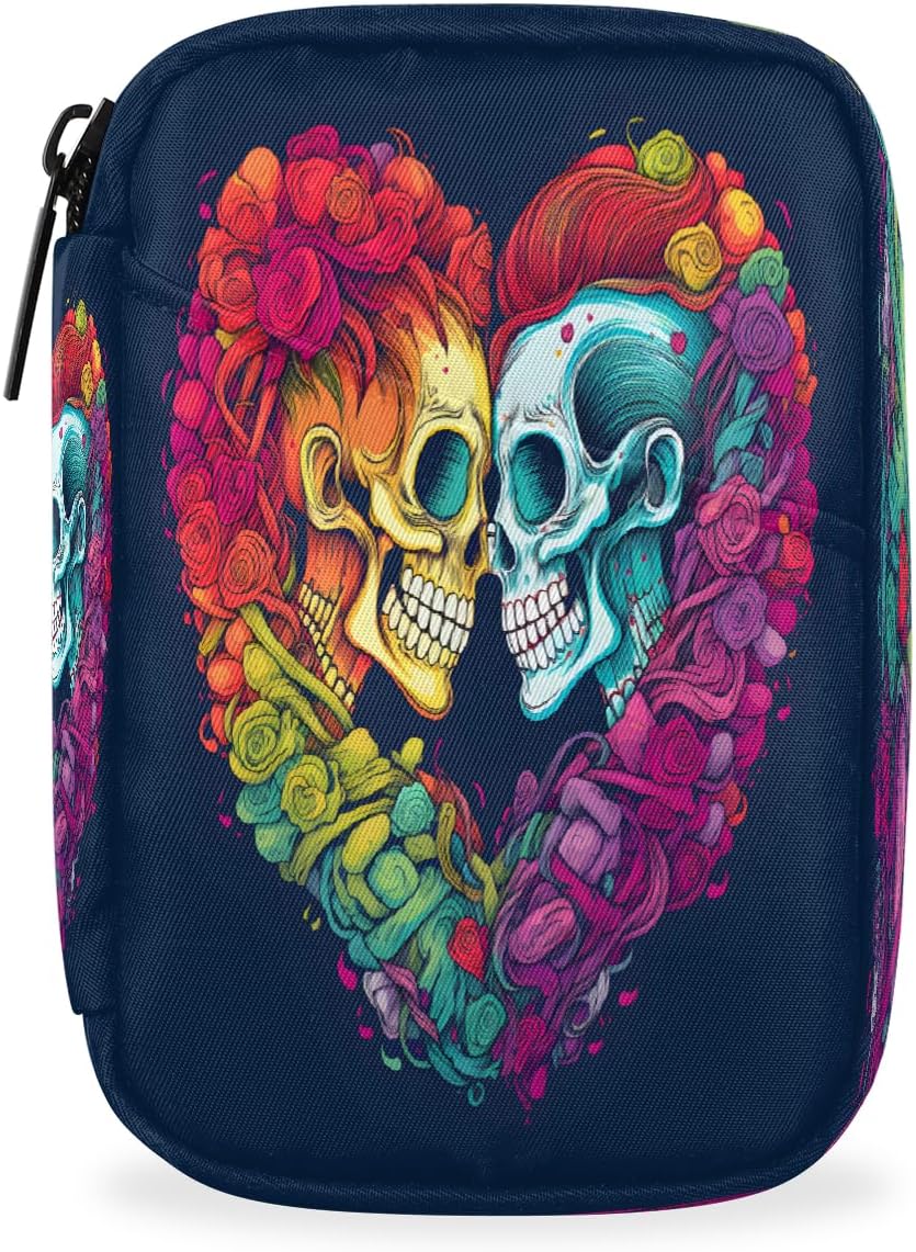 Amazon.com: Pill Organizer Box Halloween Heart Skeleton 7-Day Weekly ...