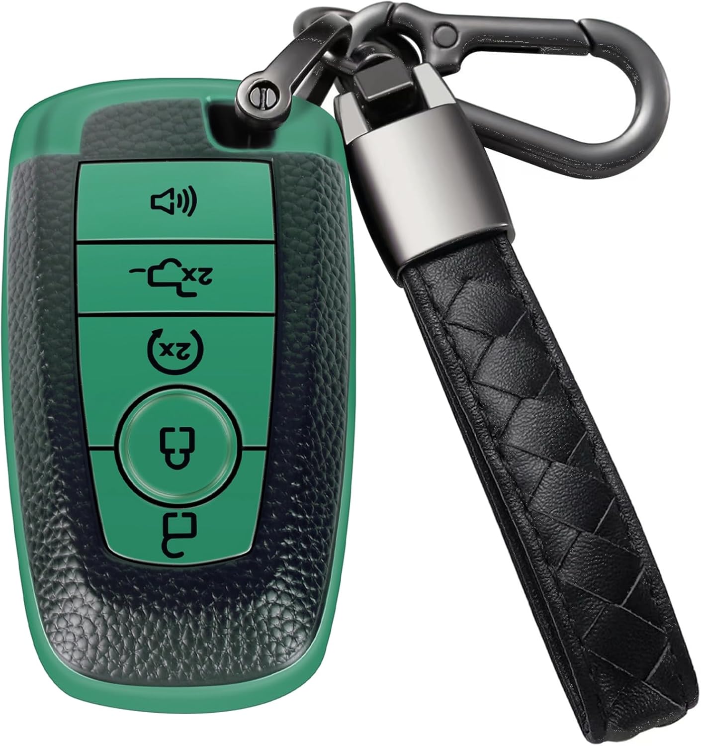 Amazon.com: COTIYBOK for Ford Key Fob Cover with Leather Keychain TPU ...