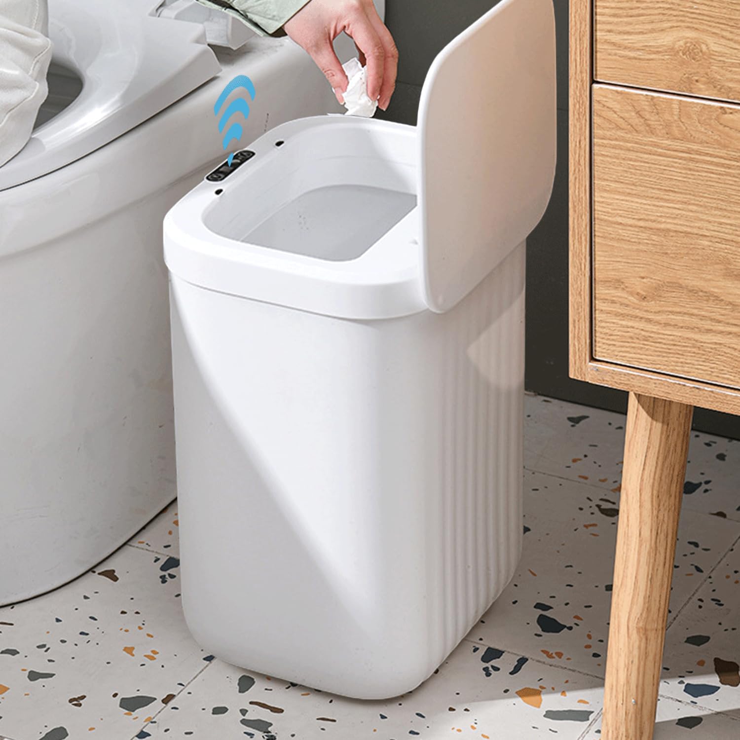 Amazon.com: Yatmung 3.2 Gallon Bathroom Trash Can Automatic Touchless ...