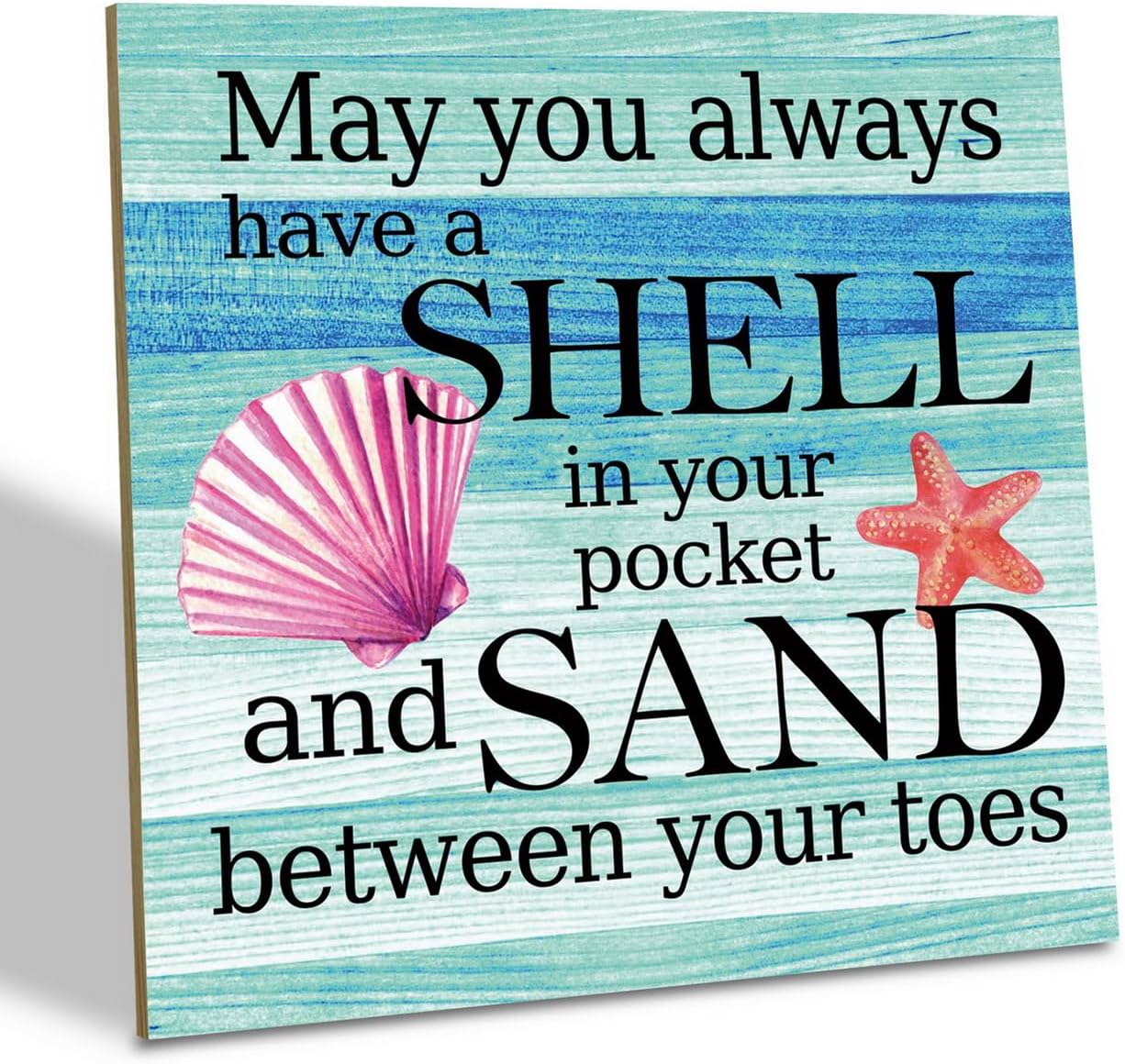 Amazon.com: Beach Wood Sign, May You always Have a Shell in Your Pocket ...