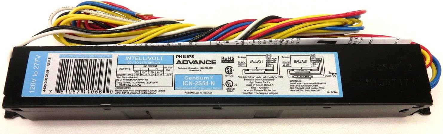 ICN-2S54-N Electronic Ballast 2-Lamp T5 120-277V - Case of 6 - Amazon.com