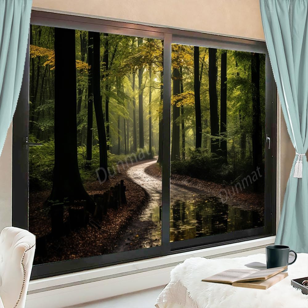 Amazon.com: SOPIYRIO Beautiful Forest Window Film Privacy Nature Woods ...
