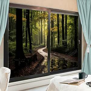 Amazon.com: SOPIYRIO Beautiful Forest Window Film Privacy Nature Woods ...