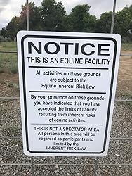 Amazon.com: Supplemental Equine Liability Sign Warning Statute Horse ...
