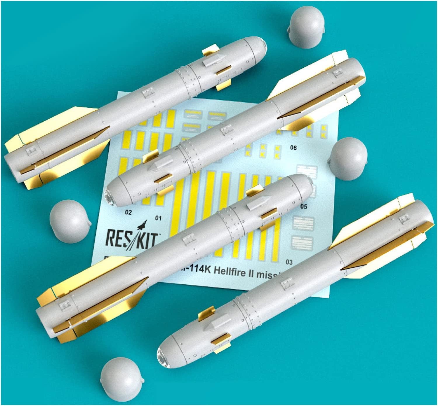 Amazon.com: Reskit RS35-0029 - 1/35 AGM-114K Hellfire II Missiles (4 ...