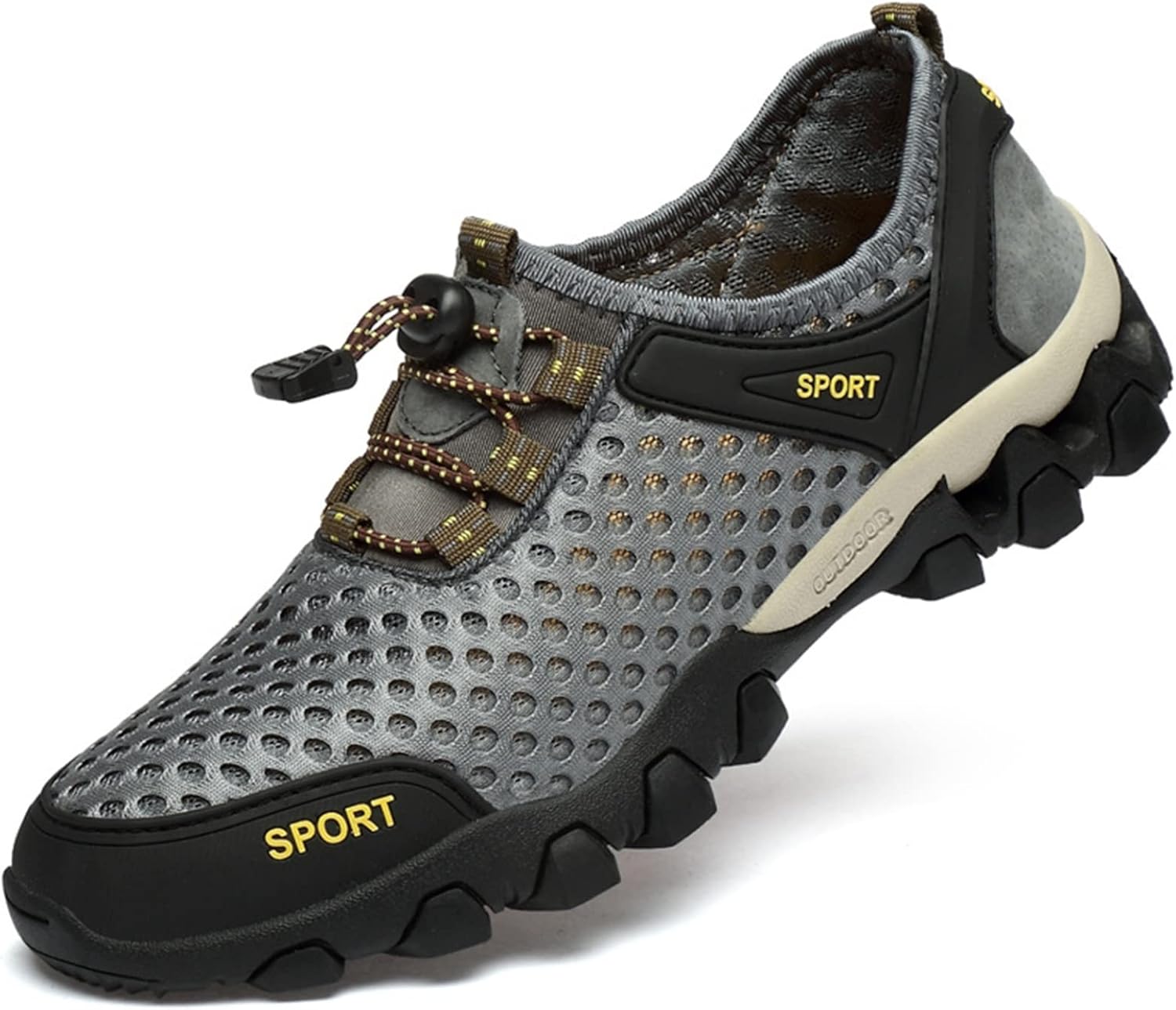 Amazon | [WOOYOO] スポーツサンダル 夏用スニーカー メンズ 24-28cm ゴム紐靴 メッシュ トレッキングサンダル 痛く ...