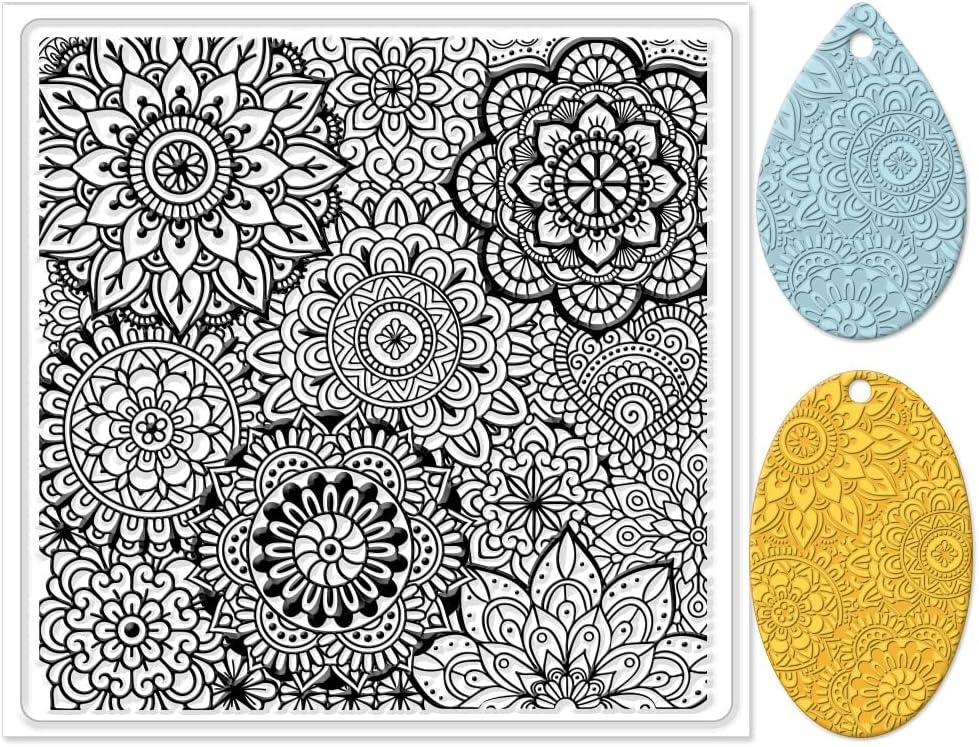 Amazon.com: CHGCRAFT Polymer Clay Texture Sheets Mandala Clear Clay ...