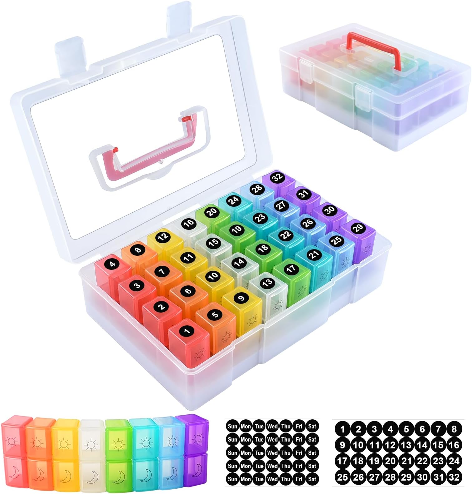 Amazon.com: ZRFMIB Monthly Pill Organizer 2 Times a Day, 30 Day Pill ...