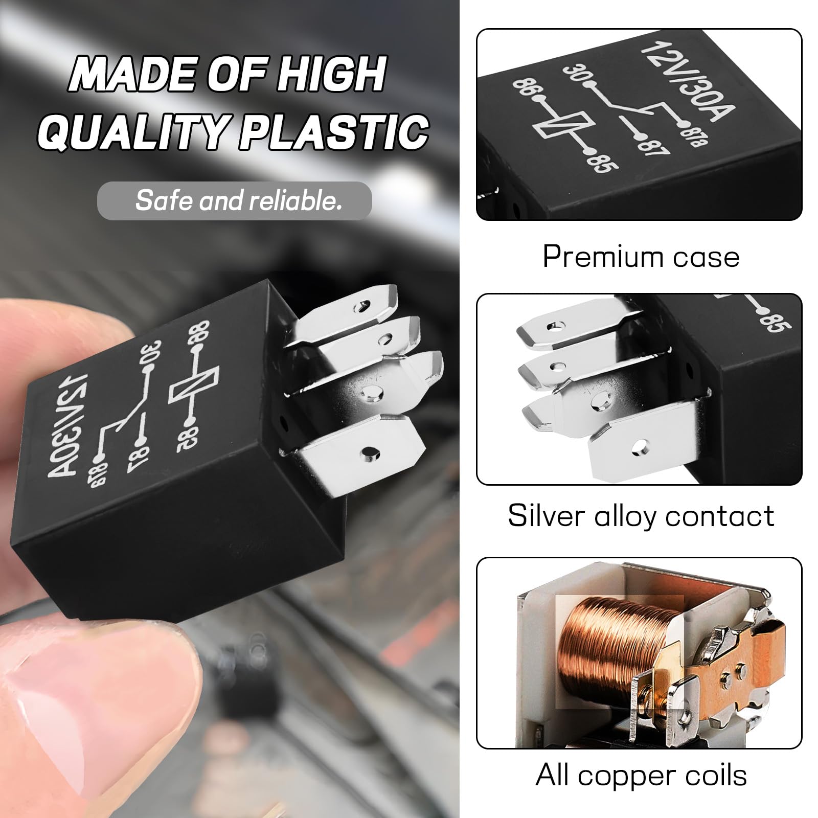 Snapklik.com : Ongfuwu 4 PCS 5 Pin 12V 30A Starter Relay, Multi-Purpose ...