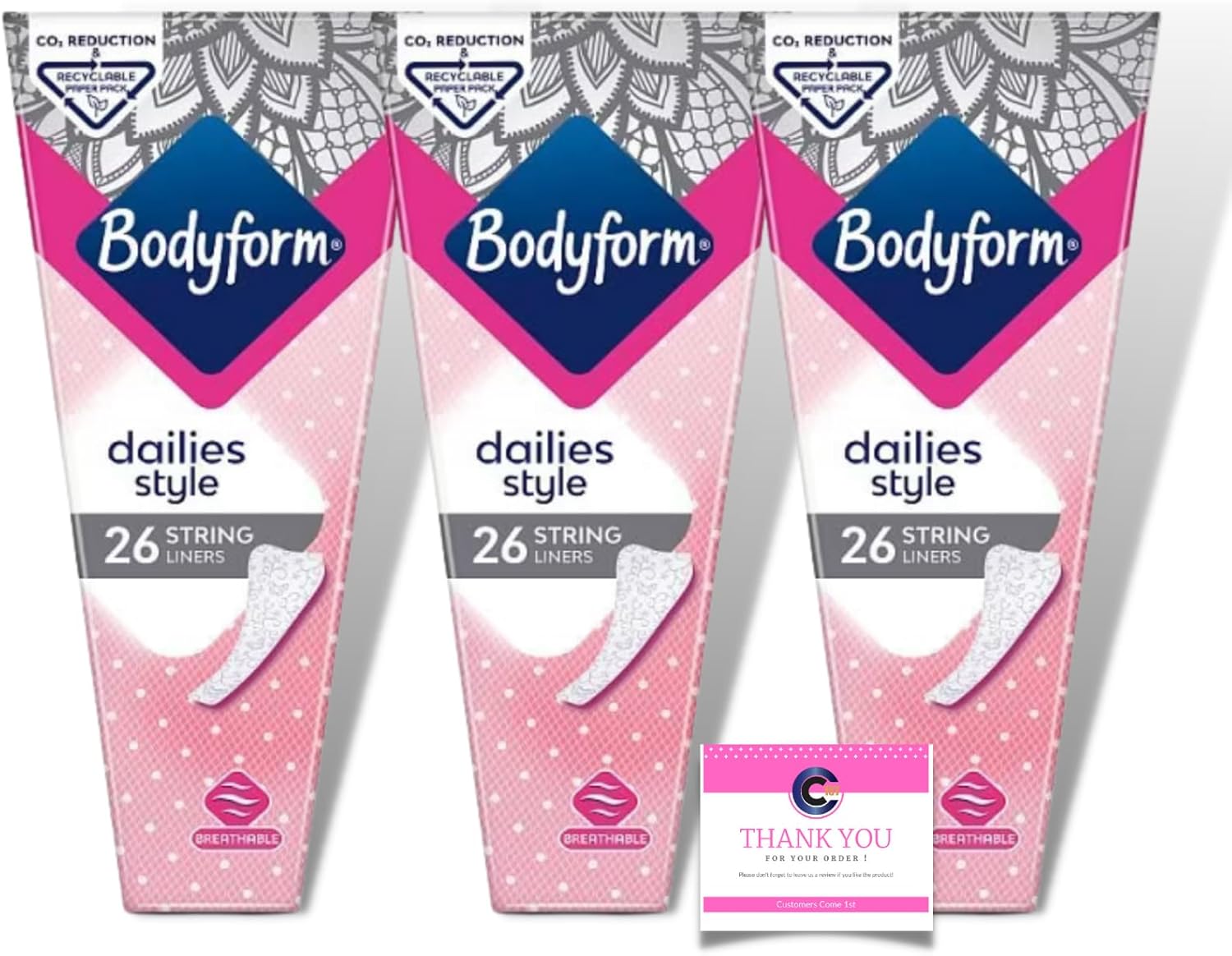 Daily Comfort Pack Consists of Dailies String Panty Liners - 3 Packs of ...